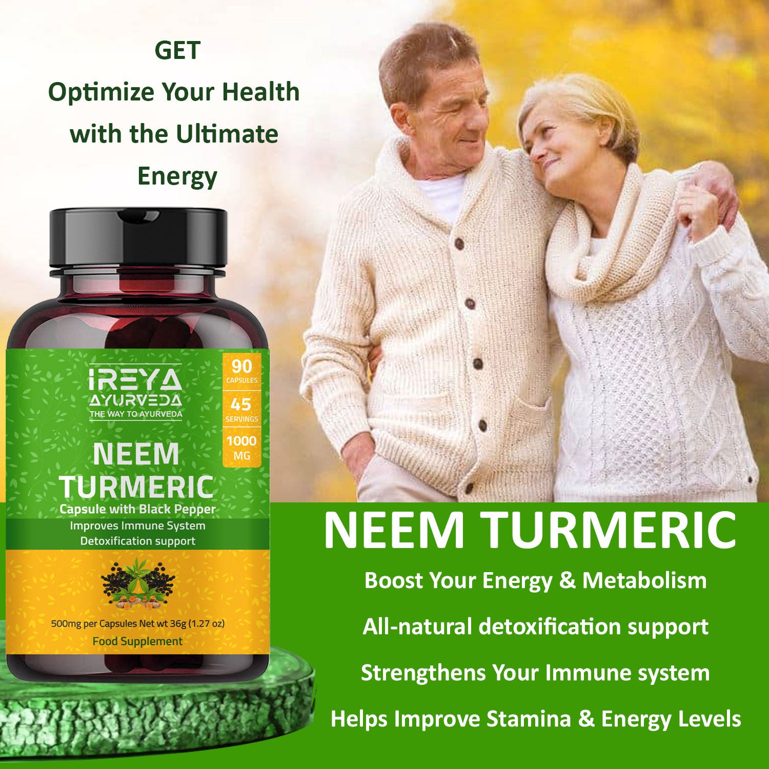 Neem Turmeric Capsules - Immunity Support Capsules - Herbal Supplement ...